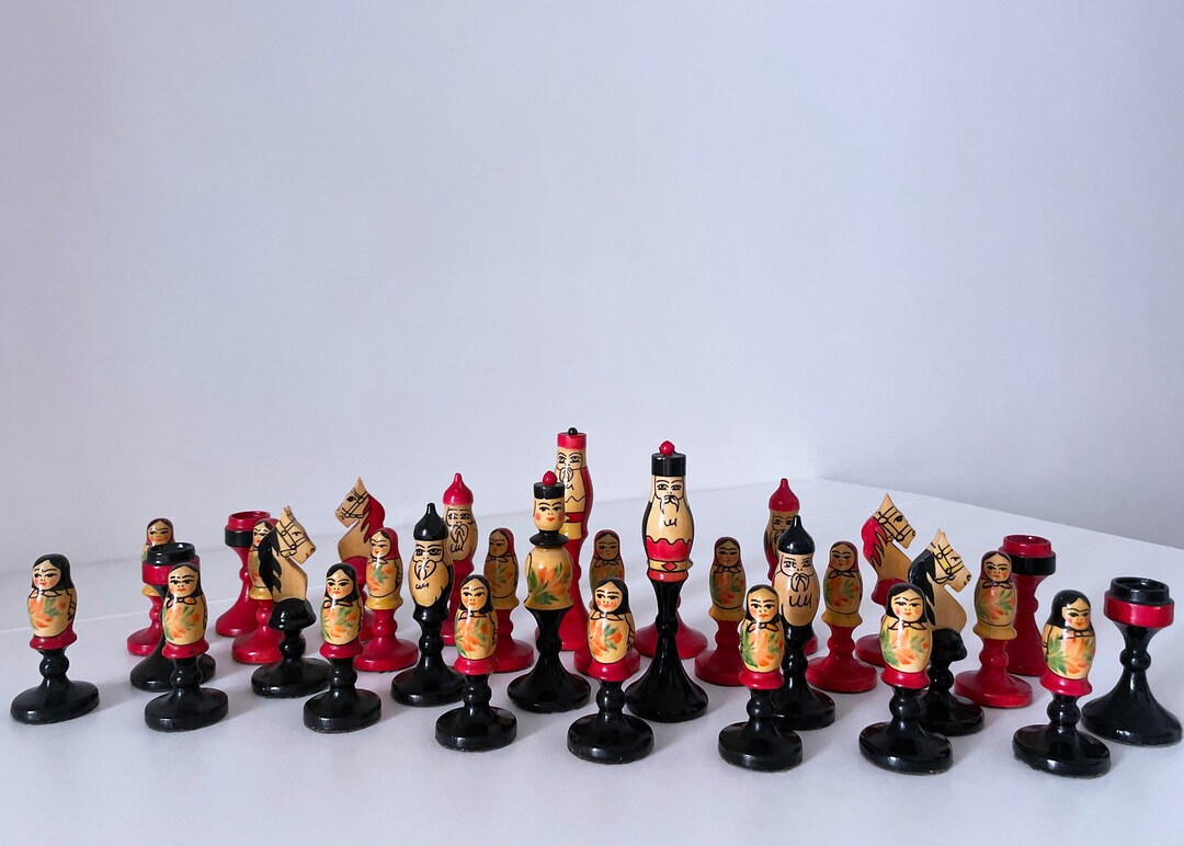 1970's Soviet Poppets Matryoshka Chess Set - Etsy