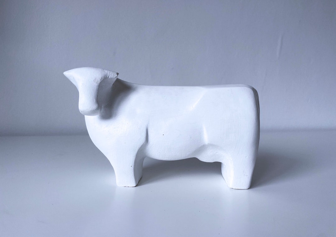 White Stone Bull Sculpture by Rosa Serra - Spain - Etsy