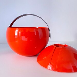 1970's Ball-shaped 'stella' Orange Ice Bucket by Paolo Tilche for ...