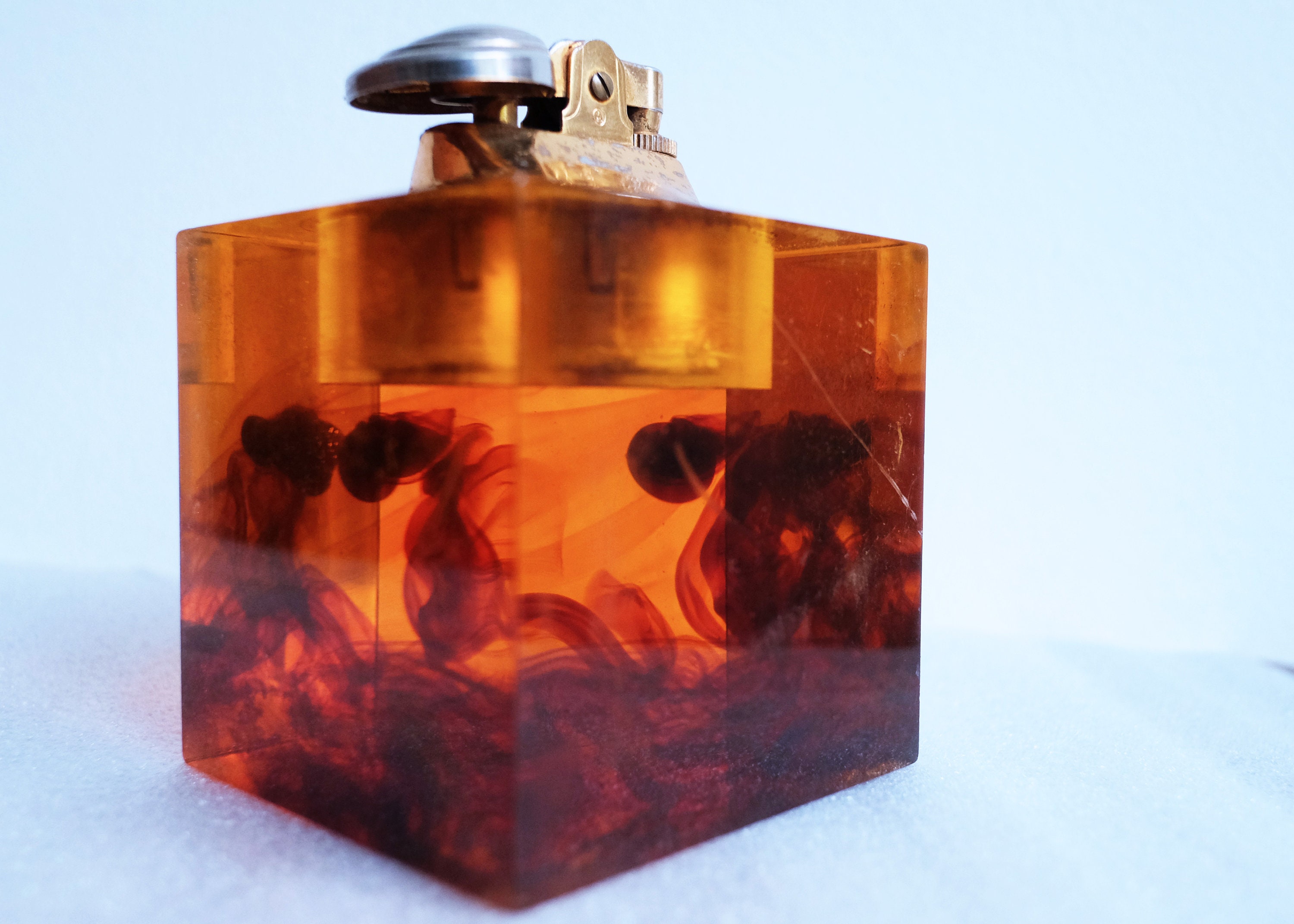 1970's Lucite Table Lighter With Smoke Swirl Effects - Etsy