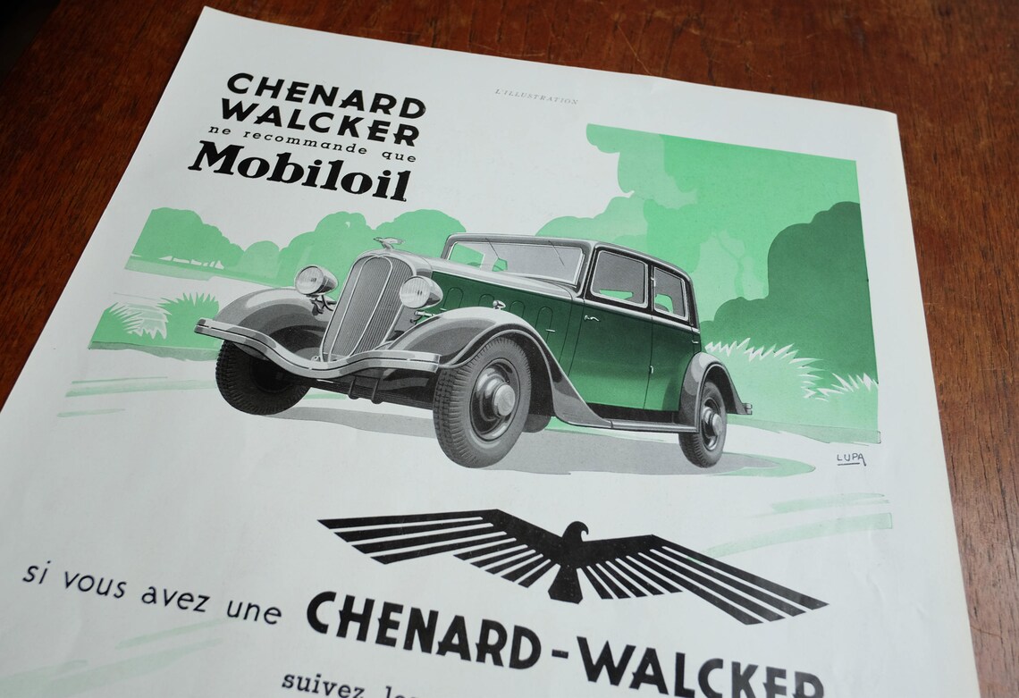 MOBILOIL 1930's Original Poster - French Illustration Magazine ...