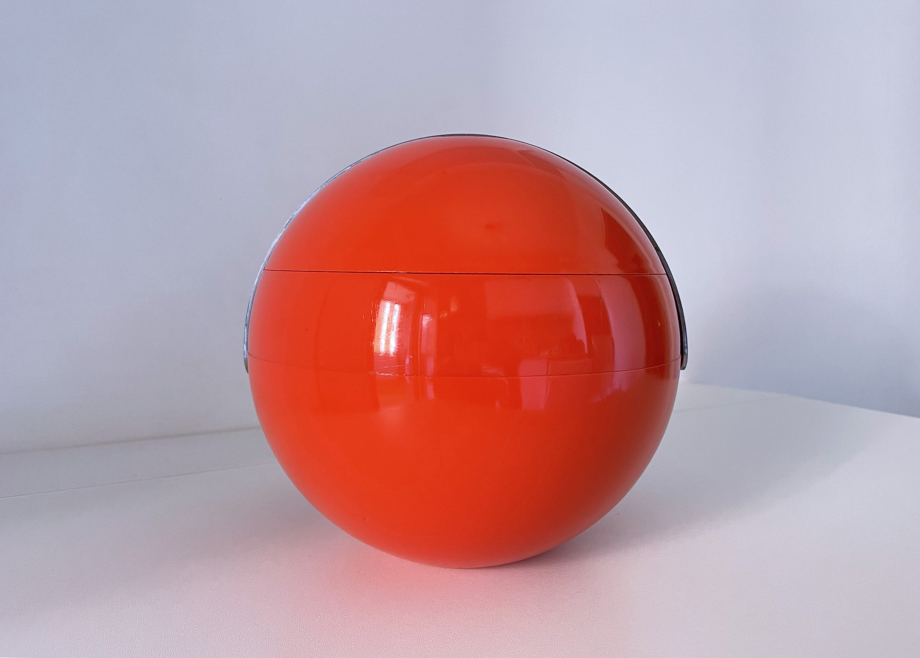 1970's Ball-shaped 'stella' Orange Ice Bucket by Paolo Tilche for ...