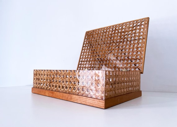 1970's Large Christian Dior Lucite and Rattan Trinket… - Gem