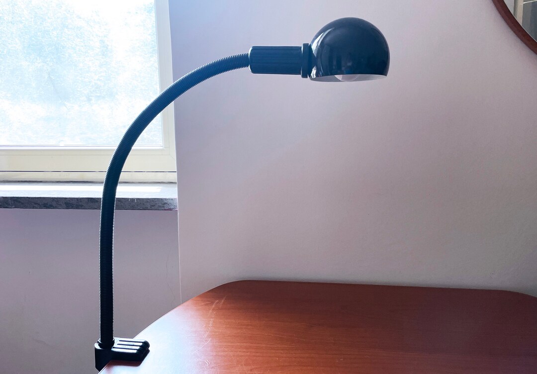 1970's Hebi Gooseneck Desk Clamp Lamp by Isao Hosoe for Valenti - Dark ...