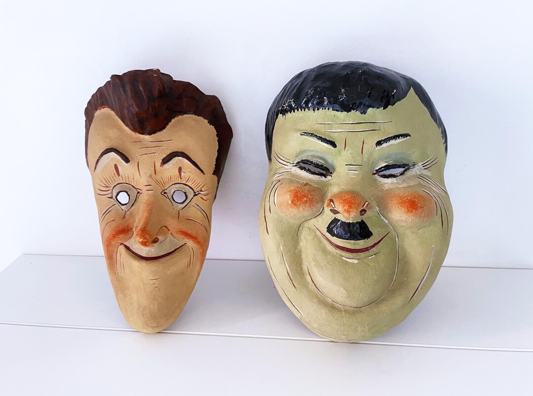 1940's Laurel & Hardy Theatre / Carnival Papier Mâché Masks - Etsy