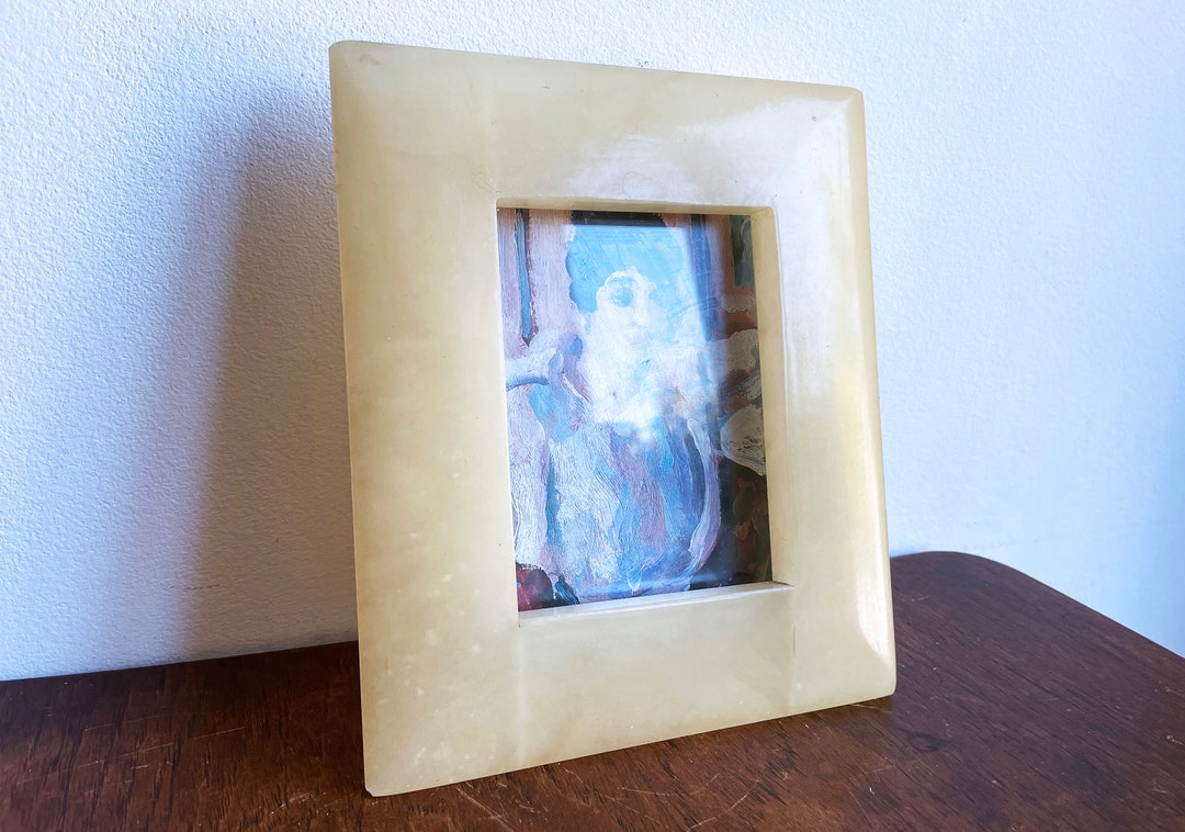 Art Deco Italian White Alabaster Picture Frame - 17 X 15 Cm - Etsy