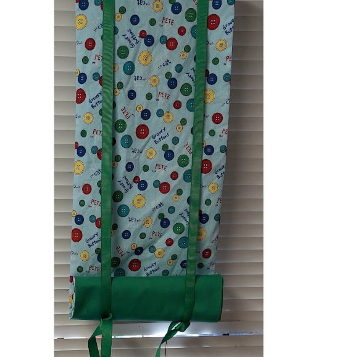 Button Roll-up Tie up Shade Classroom Office Door Window Curtain - Etsy