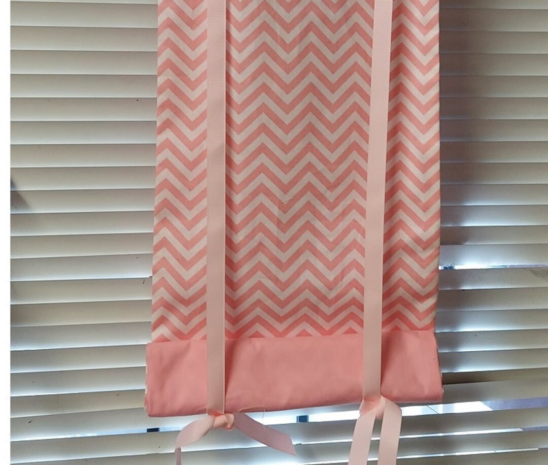 Chevron Pink/white Roll-up Tie up Shade Classroom Office Door Window ...