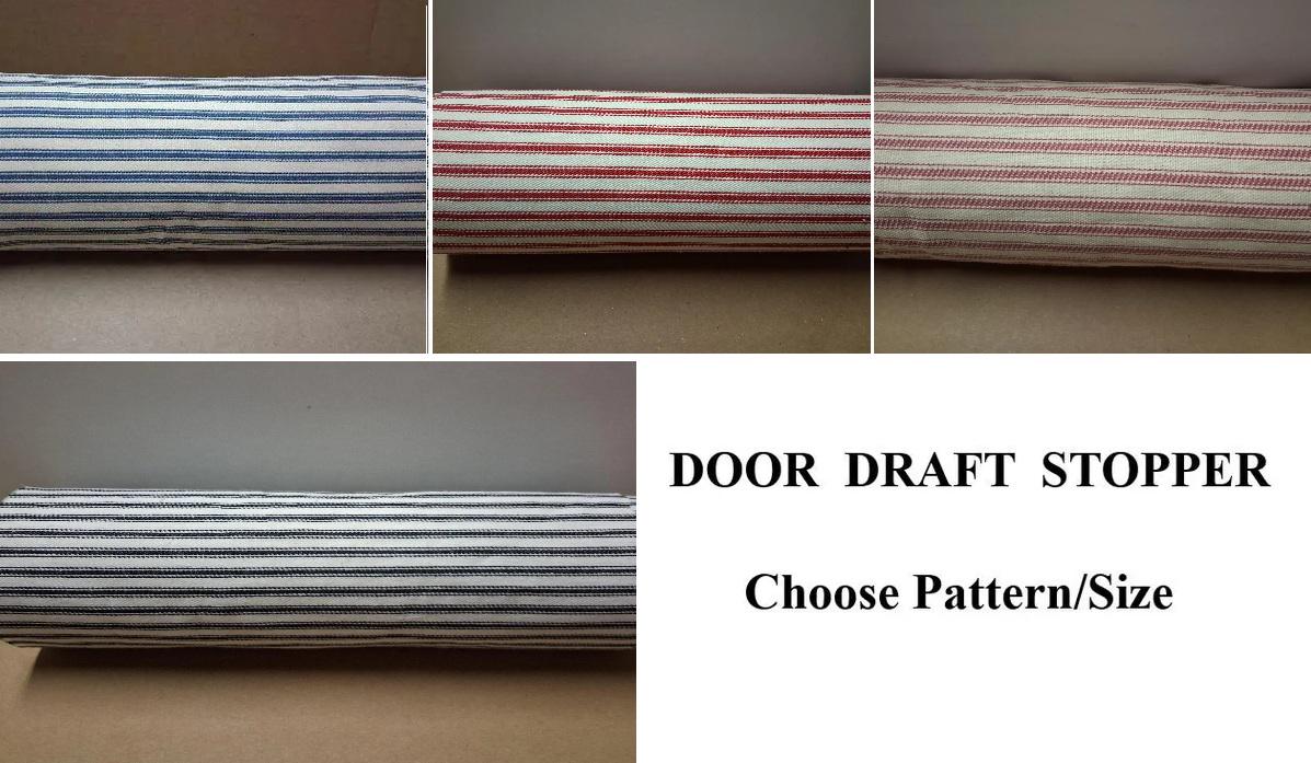 Black, Blue, Red, Pink -stripe Door Draft Stopper, Draft Snake, Draft ...