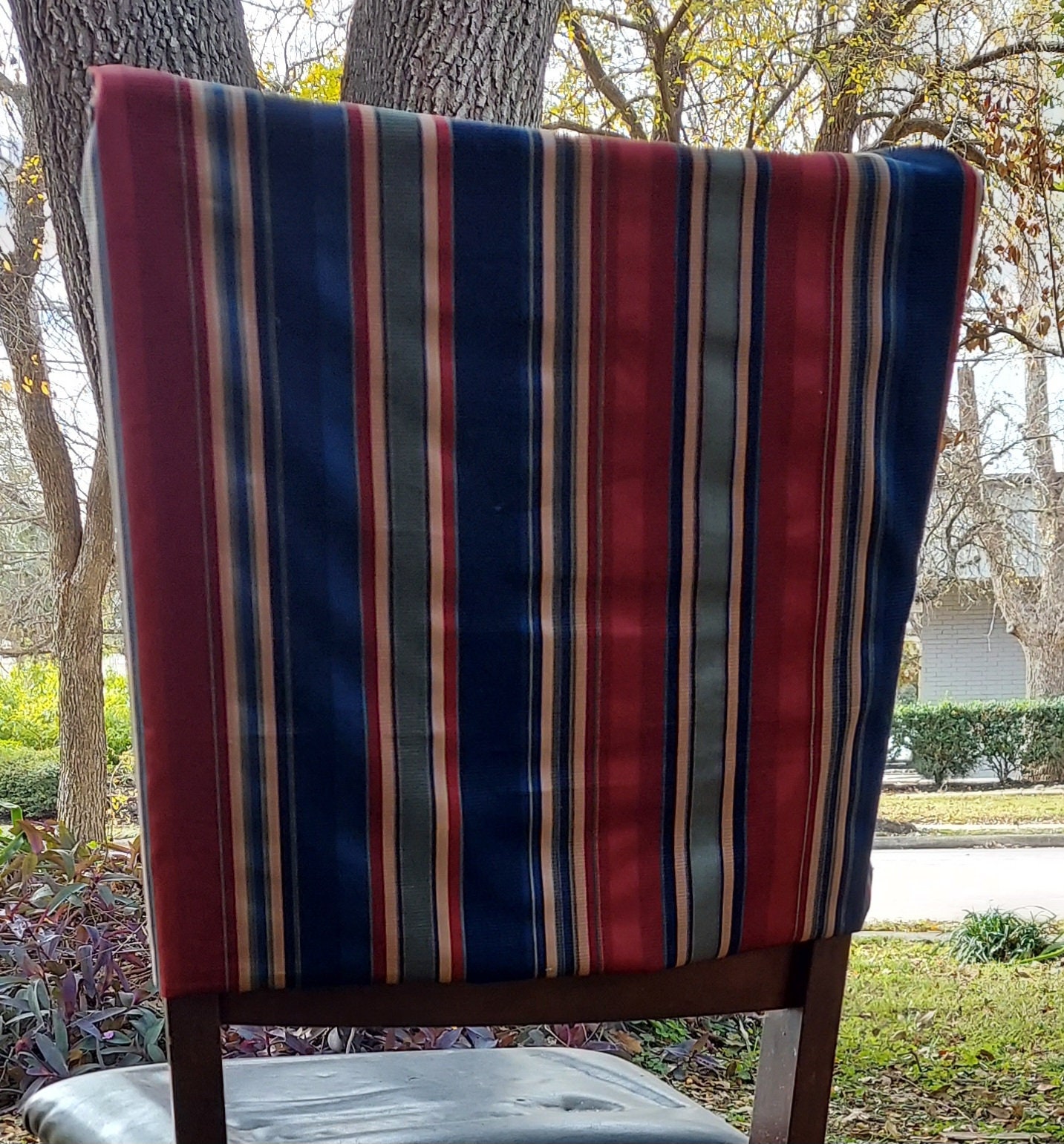 Decorative Stripe Chair Back Slipcover Cover Caps Chair Back Topper - Etsy