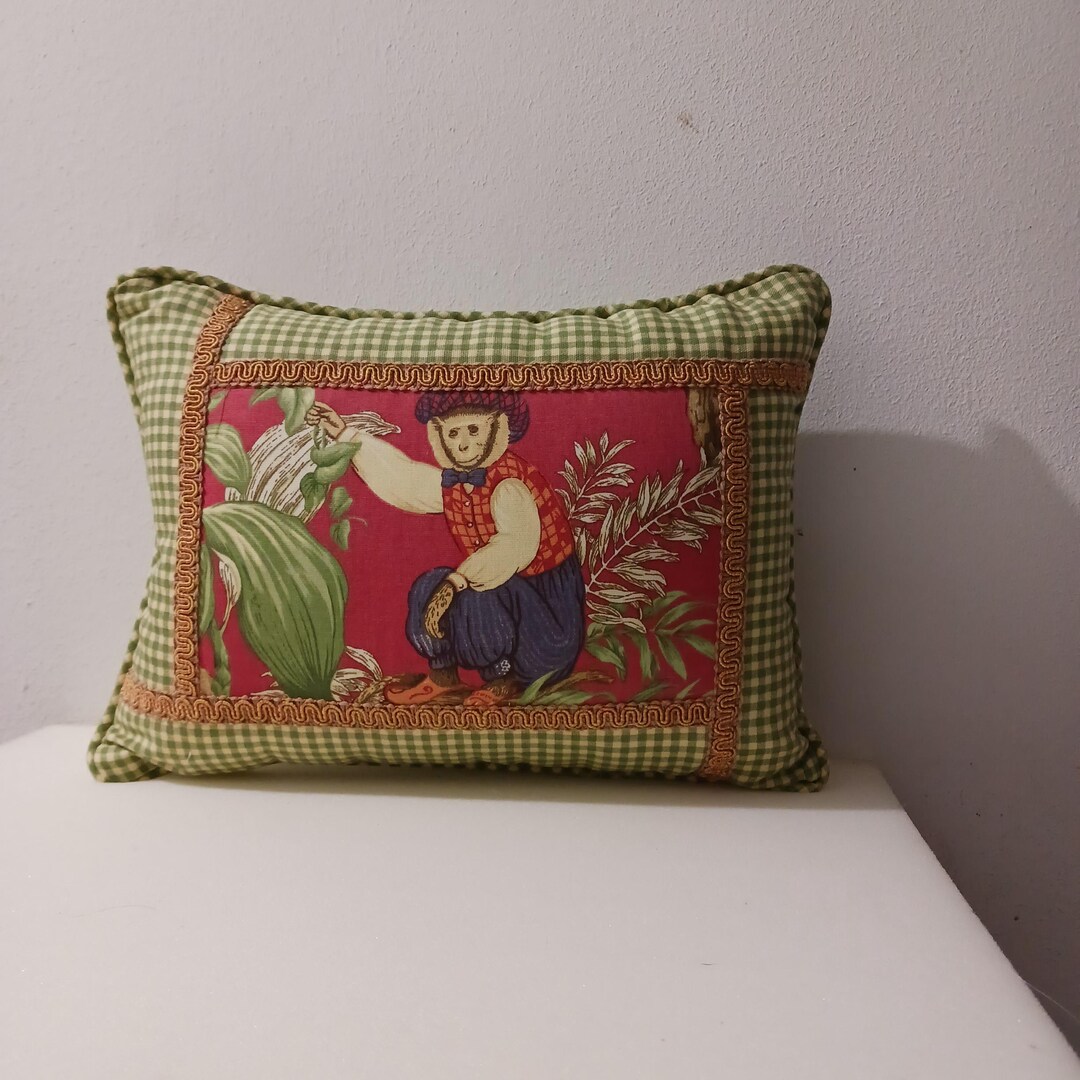 Monkey Lumbar Pillow - Etsy