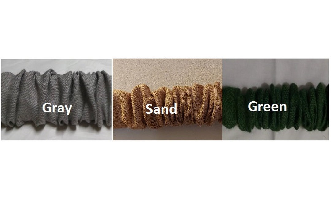 Burlap Sleeve Topper Window Valance, With the Chosen Color Green Gray ...
