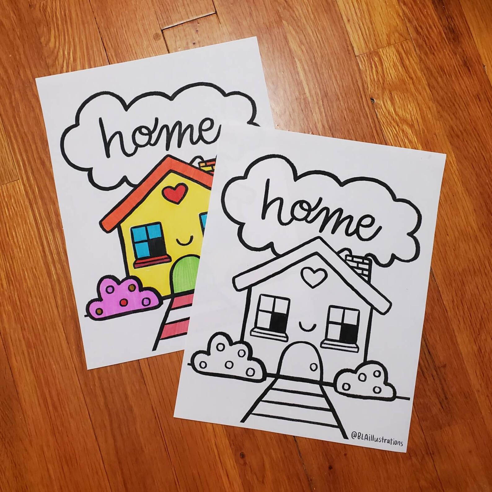 DIGITAL DOWNLOAD- HOME Coloring Page, Diy Coloring, Kid Friendly ...