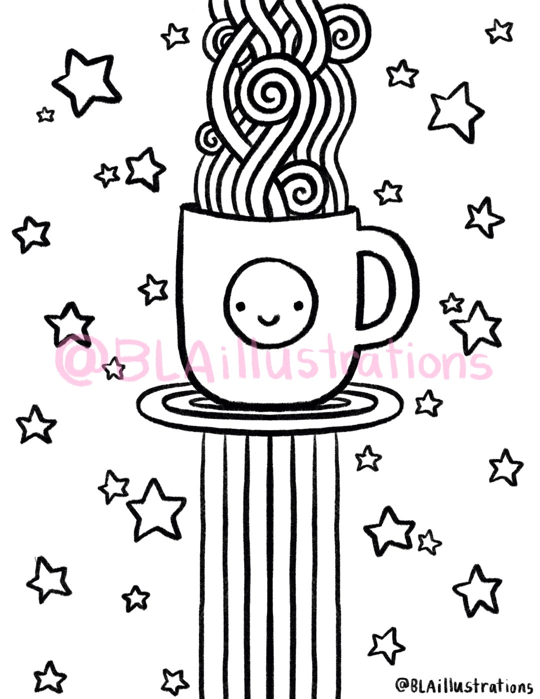 DIGITAL DOWNLOAD- COFFEE Coloring Page, Diy Coloring, Kid Friendly ...