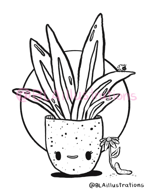 DIGITAL DOWNLOAD PLANTFRIENDS Coloring Page Diy Coloring - Etsy