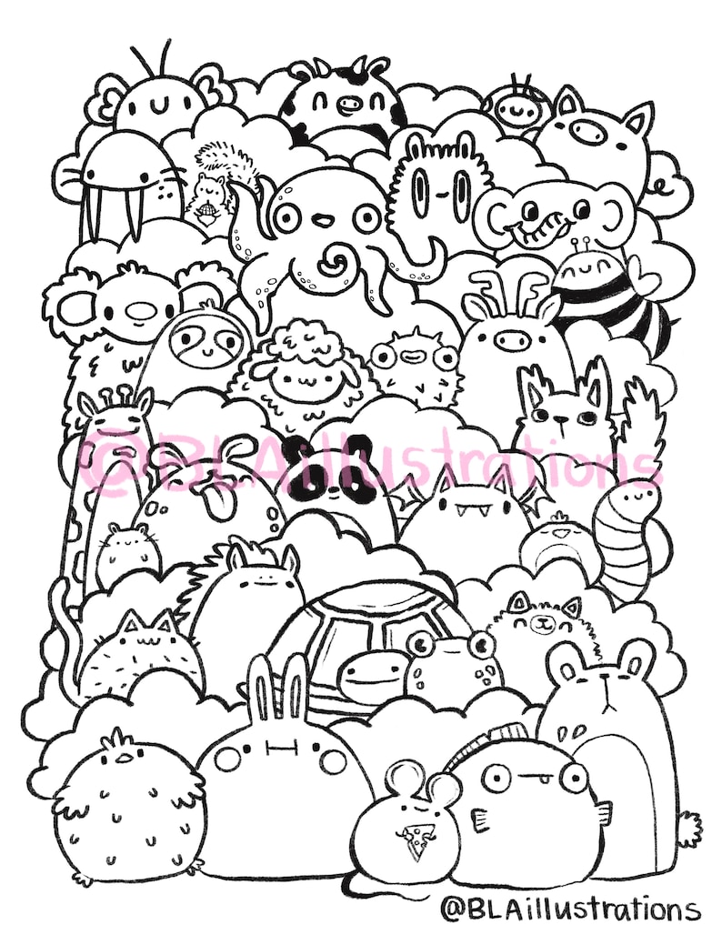 DIGITAL DOWNLOAD- SQUISH Coloring Page, Diy Coloring, Kid Friendly ...