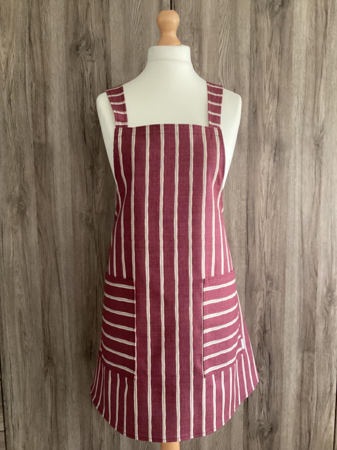 Medium Cross Back Apron With Two Pockets. Japanese Wrap Around Apron in ...