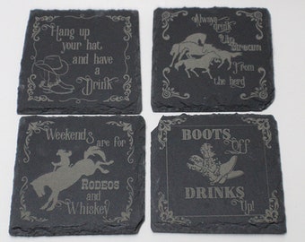 Western Themed Coasters - Etsy