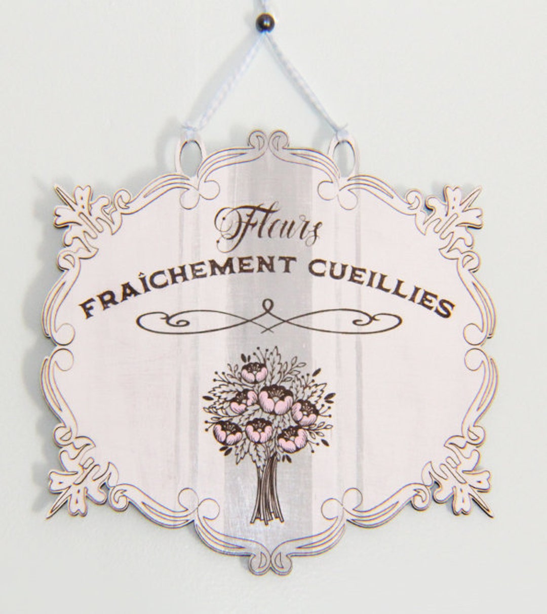 Handmade Wooden French Country Decor Sign, Floral Sign, Unusual Wall ...