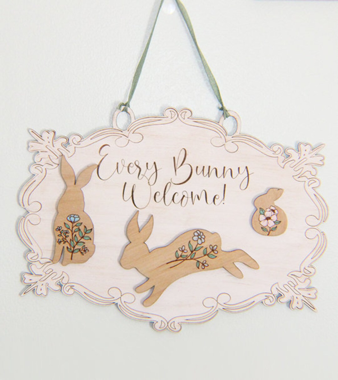 Every Bunny Welcome Handmade Wooden Sign - Etsy