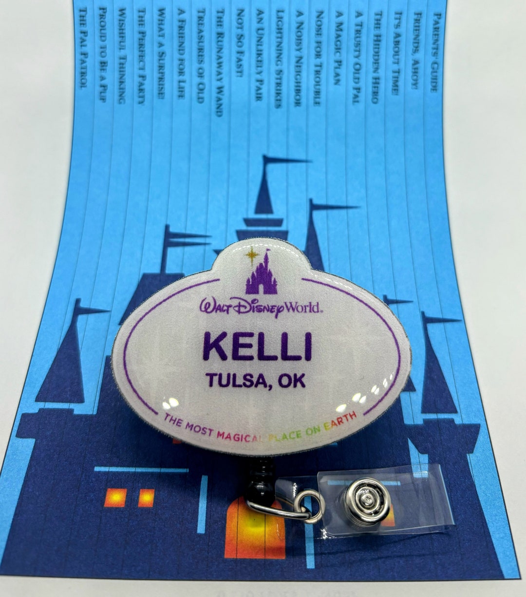 Customized Disney World Badge Reel Name Tag, Castmember Button, Holder ...