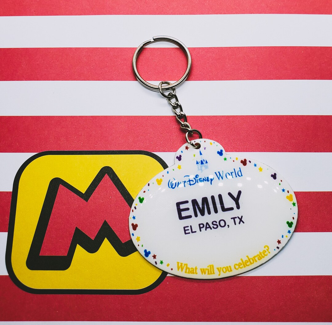 Customized Disney World Cast Member Name Tag Keychain Disney - Etsy