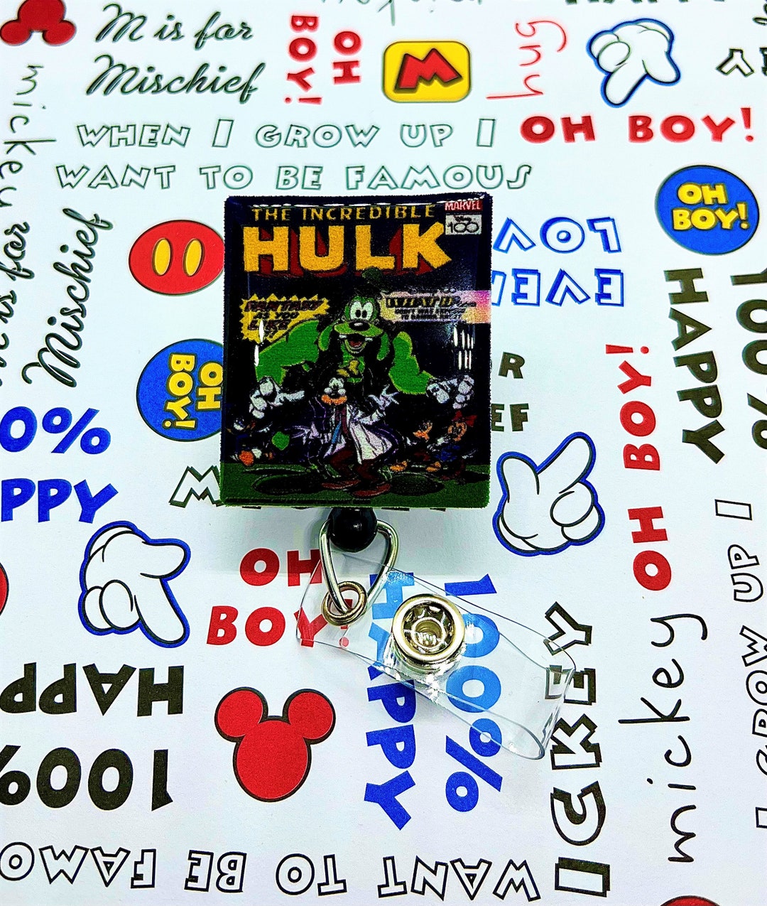 Goofy Hulk Mashup Badge Reel, Comic Badge, Disney Badge Reel, Nurse ...