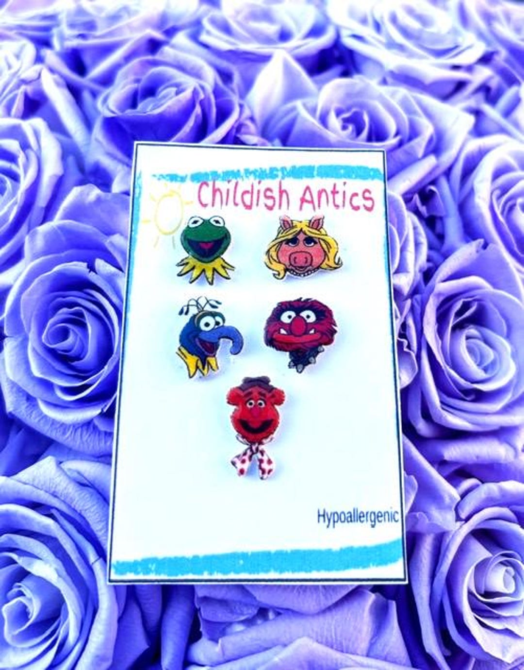 Muppet Earrings, Kermit, Miss Piggy, Animal, Gonzo, Fozzie Bear, Disney ...