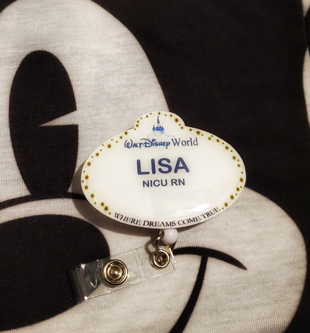 Customized Disney World Badge Reel Name Tag Disney World - Etsy