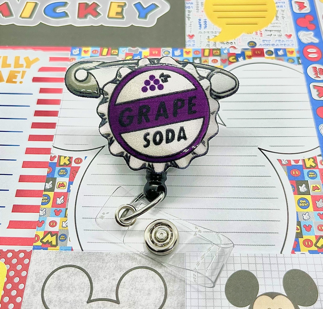 UP Grape Soda Badge Reel, Disney World Badge, Disney Badge Reel, Nurse Badge Reel, Badge Holder ...
