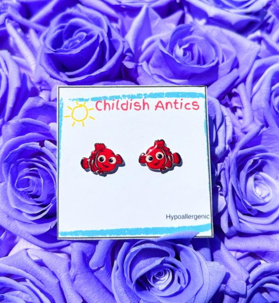 Finding Nemo Earrings, Nemo Jewelry, Dory, Disney Stud Earrings, Disney ...