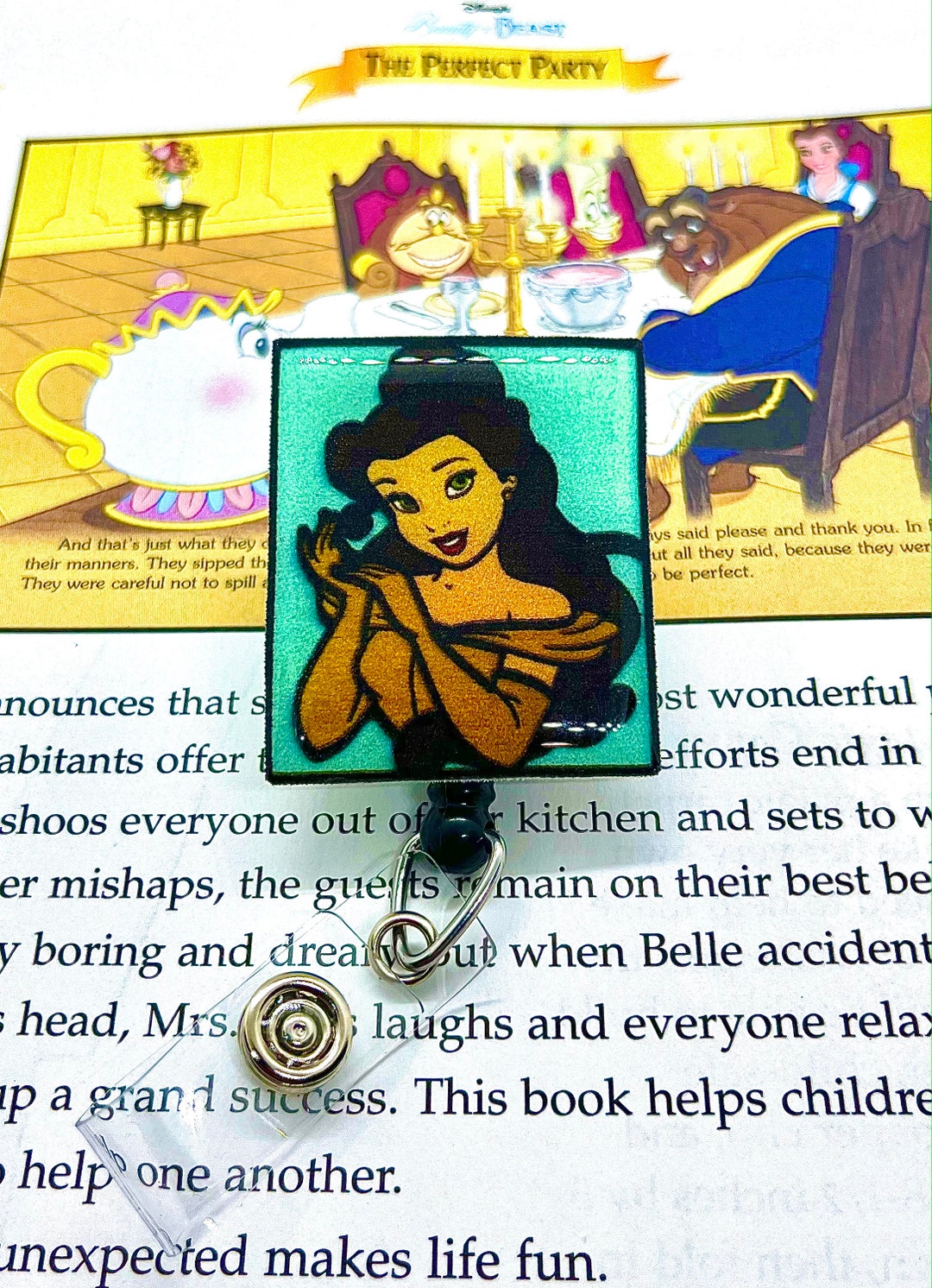 Beauty and the Beast Badge Reel, Belle, Disney World Badge, Disney ...