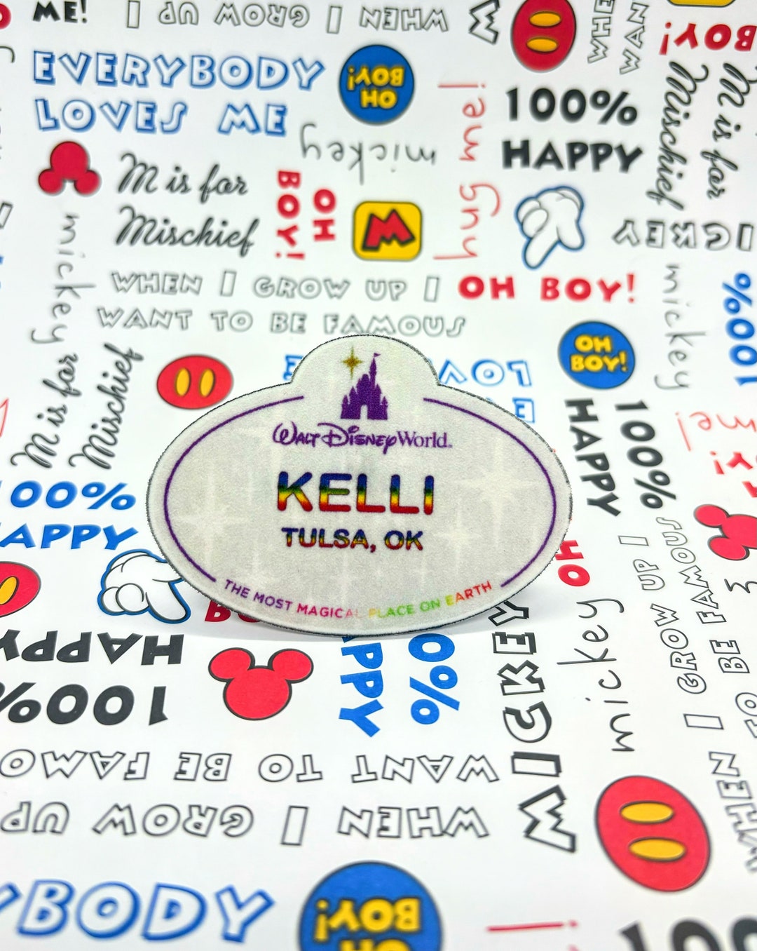 Customized Disney World Cast Member Name Tag, Lapel Pin, Disneyland ...