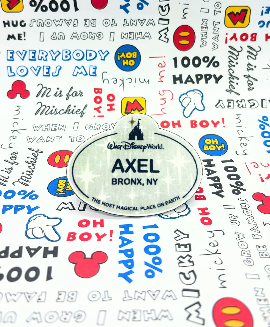 Customized Disney World Cast Member Name Tag, Disney World Lapel Pin ...