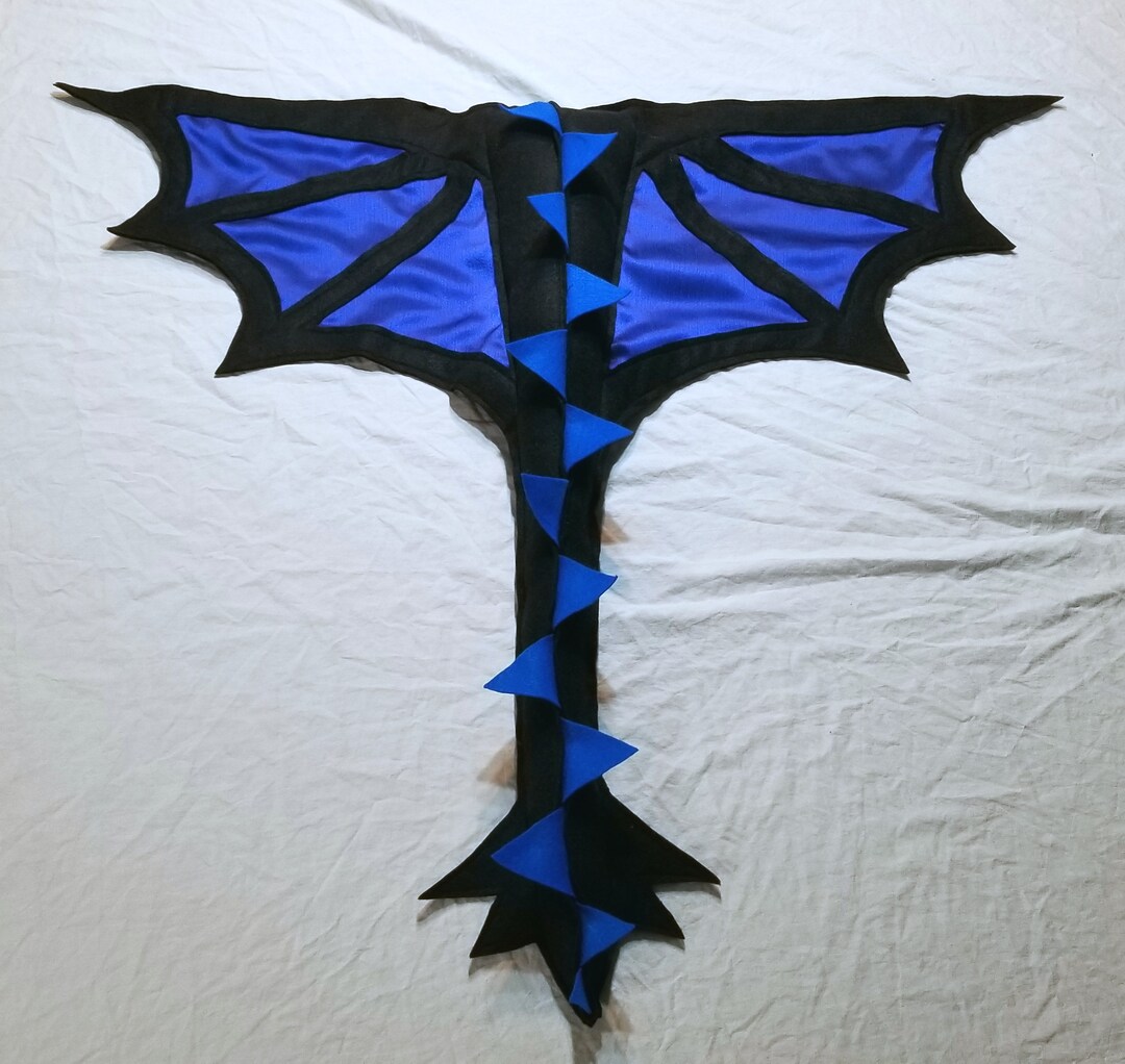 Dragon Wings & Tail Costume Basic Black Blue Kids Age 1 to Adult - Etsy