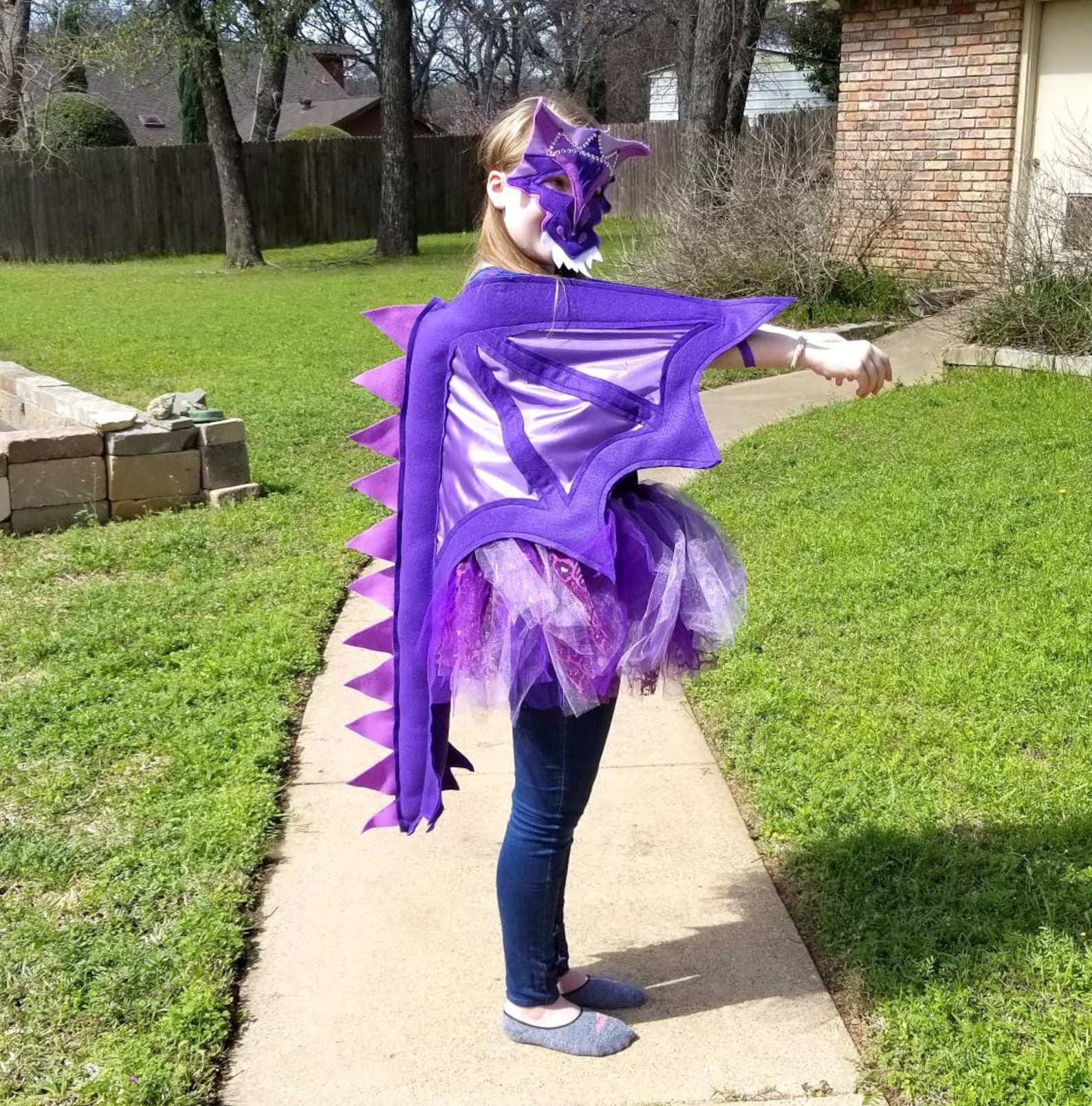 Dragon Princess Full Set Costume Wings Tutu Mask Kid Ages 6 Months to ...