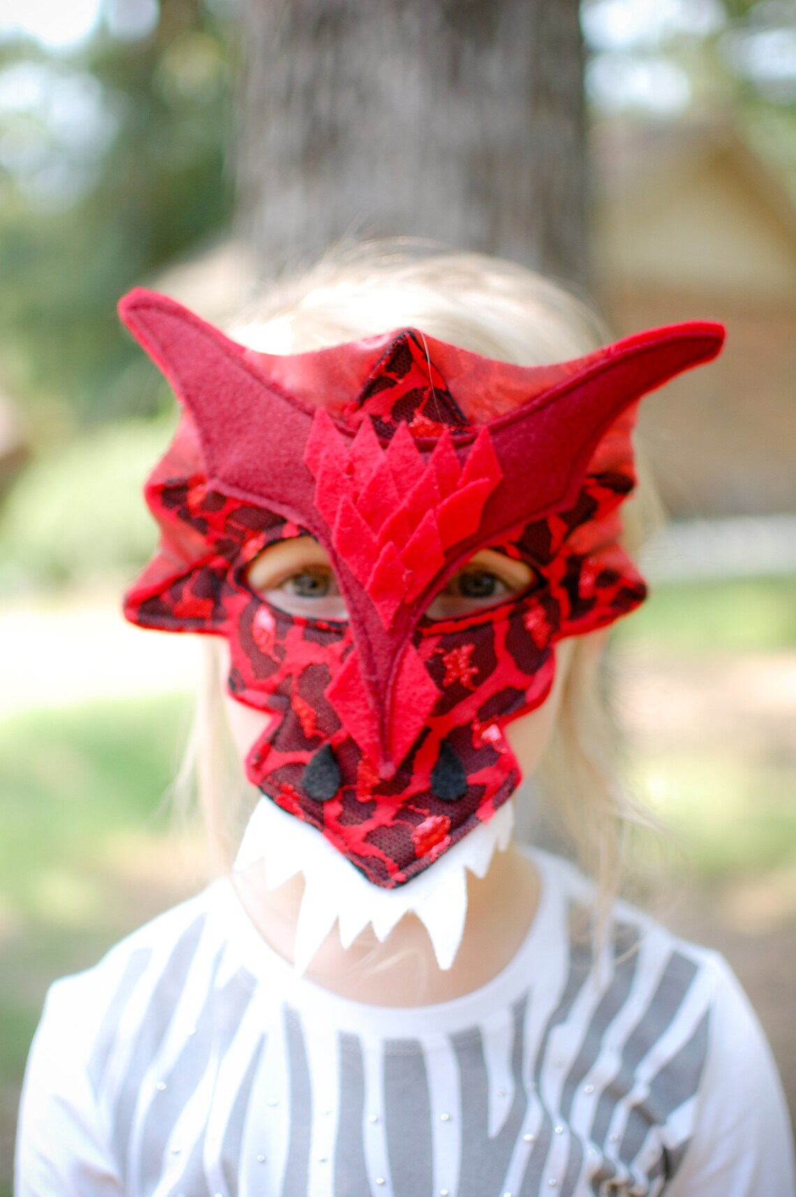 Dragon Mask Awesome Red Scale Kids Ages 3 to Adult - Etsy