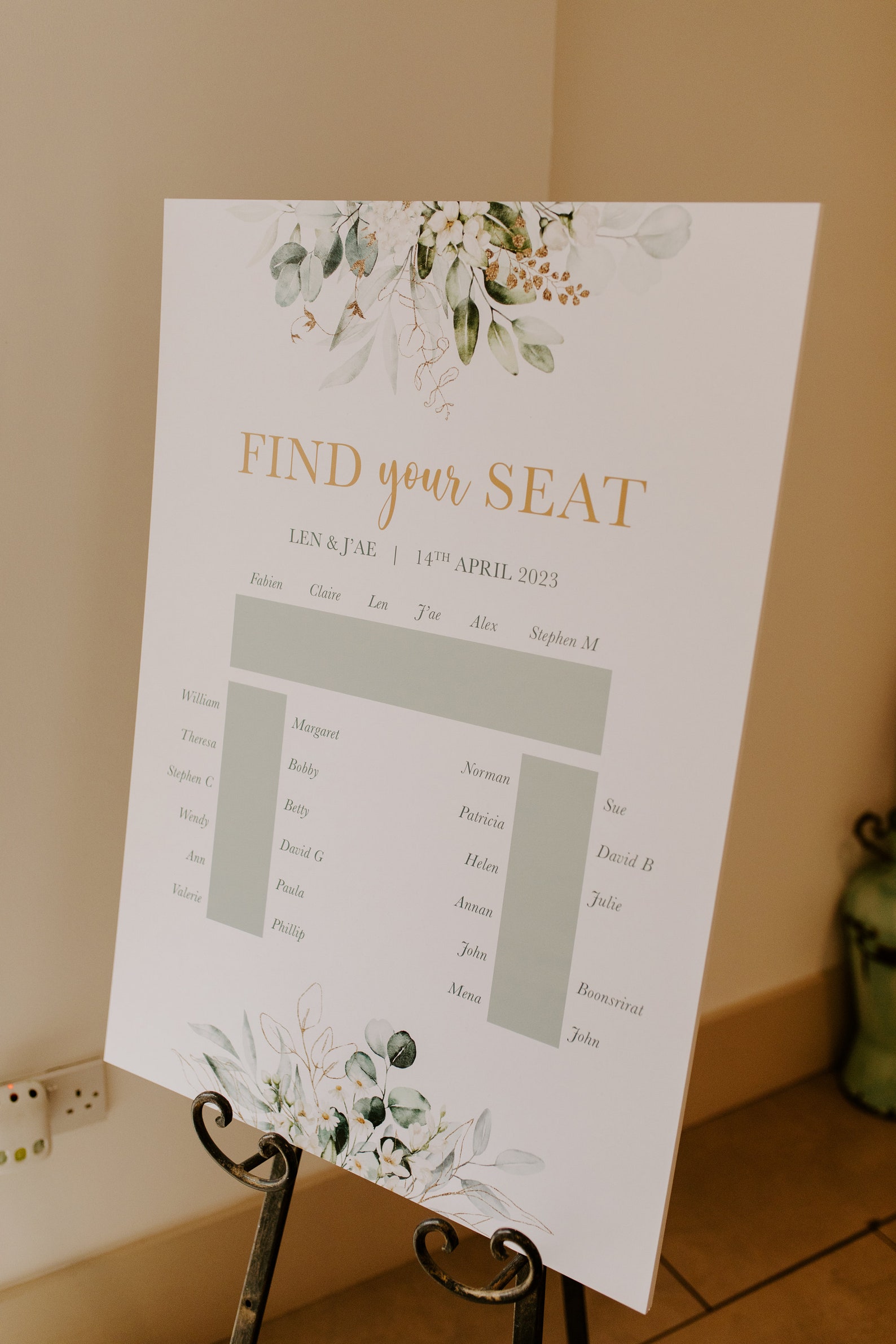 PRINTED A1 or A2 Wedding Table Plan Sign for Long Table Setup ...