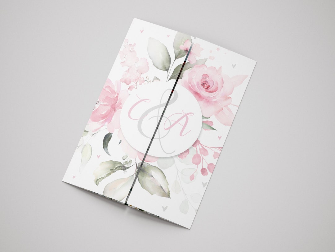 Printed Gatefold Wedding Invitation, Bespoke Watercolour Venue Painting ...