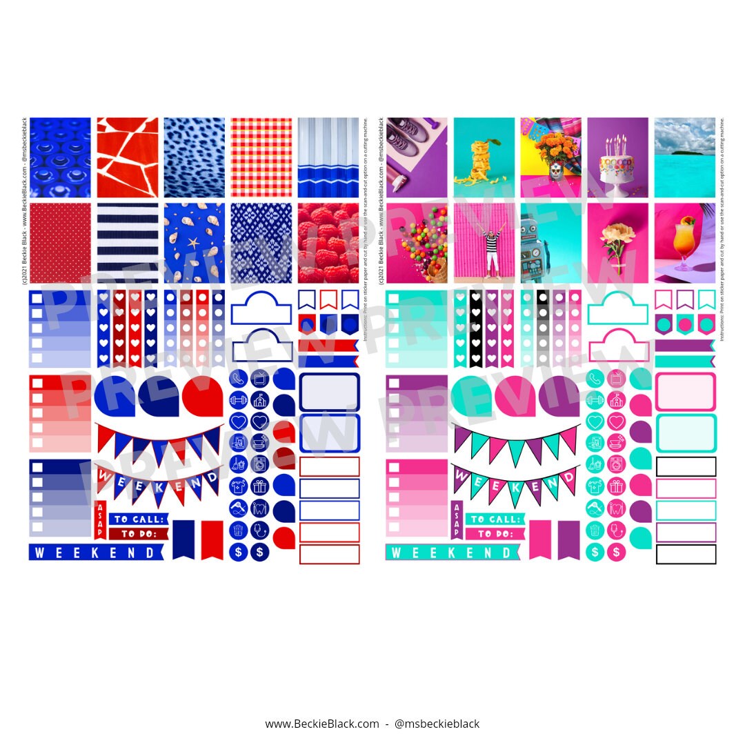Planner Sticker Bundle (printable) - Etsy