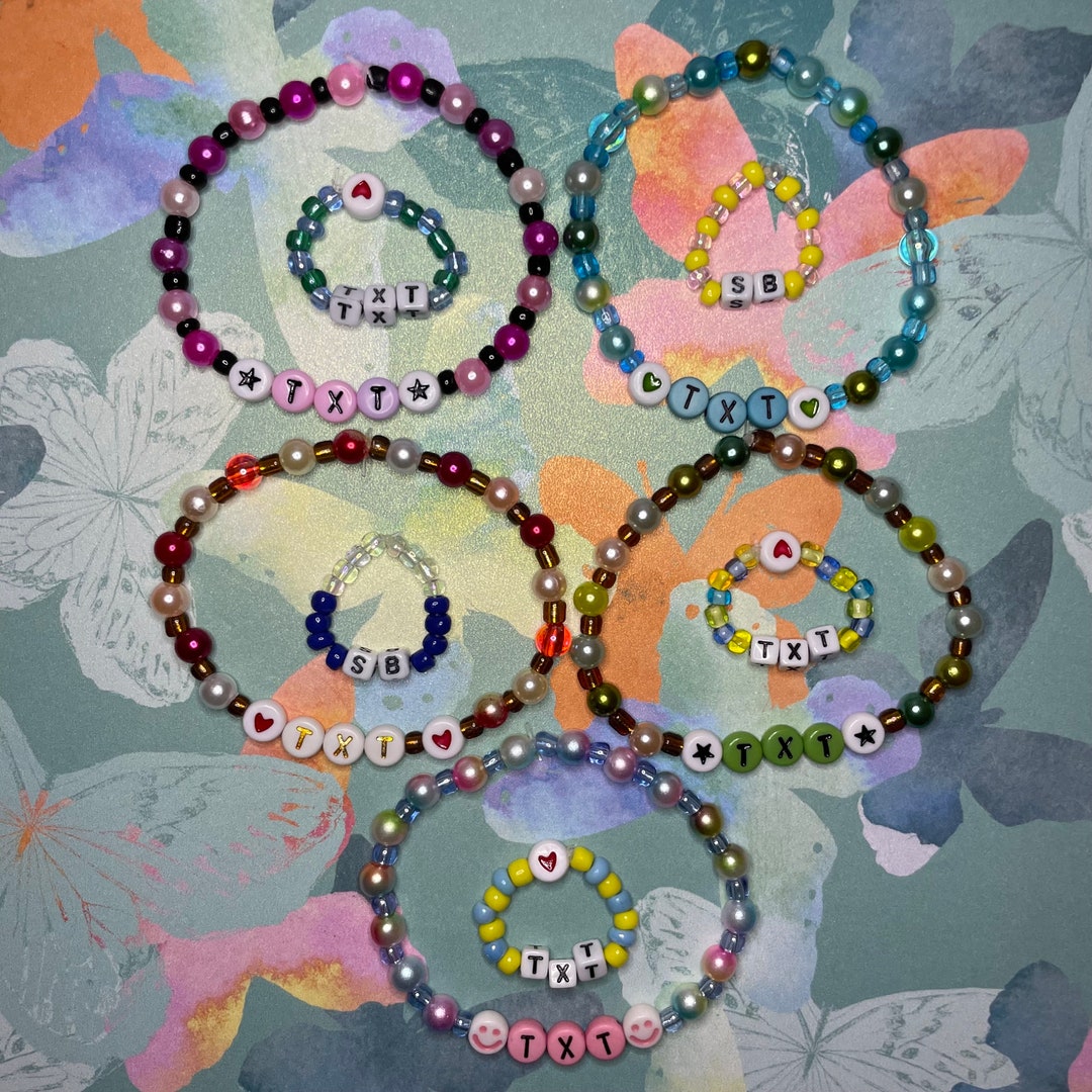Txt Bracelet and Ring Set - Handmade, Beaded, Tomorrow by Together - Etsy