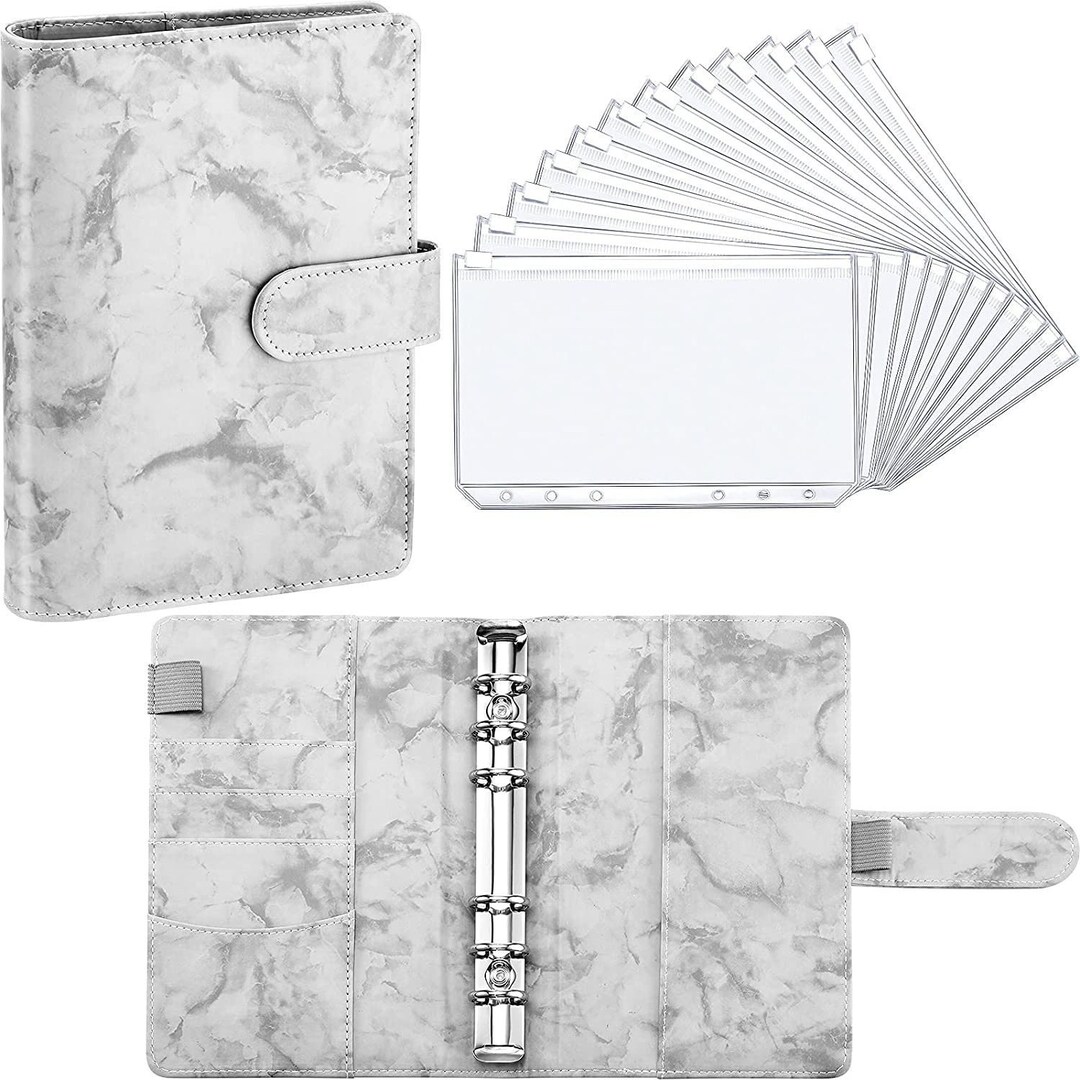 Marble Leather Binder | Marble Binder| A6 Binder | Customizable Cash ...