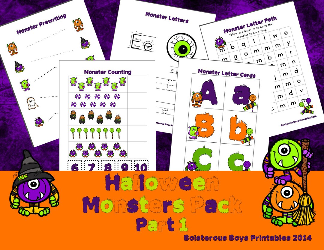Halloween Monsters Prek Printable Thematic Learning Pack Part 1 - Etsy
