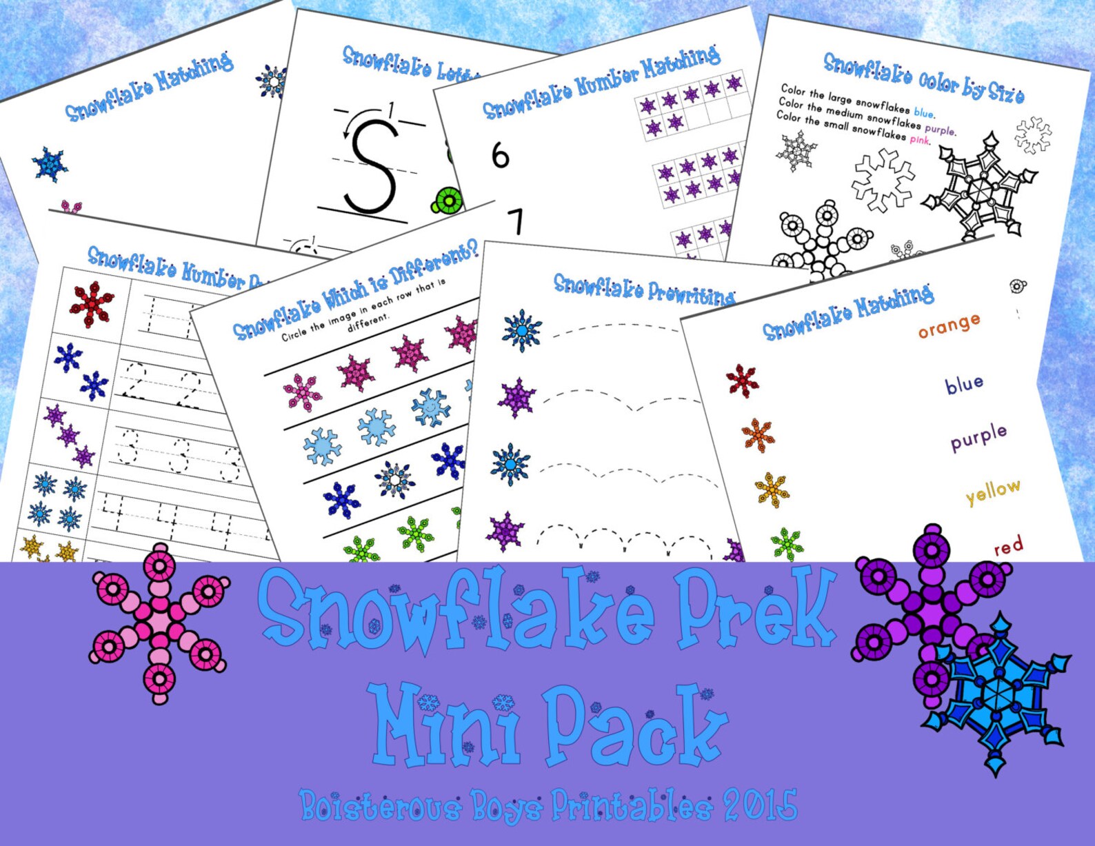 Snowflake Prek Printable Early Learning Thematic Pack - Etsy