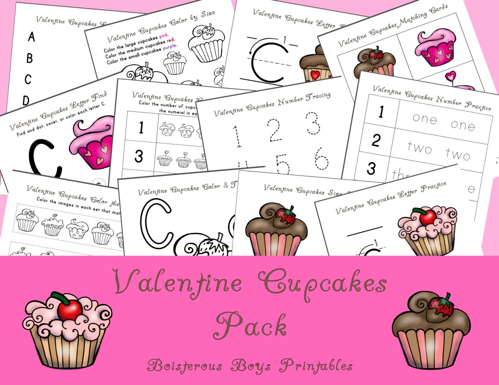 Valentine Cupcakes Prek Mini Printable Early Learning Thematic Pack - Etsy