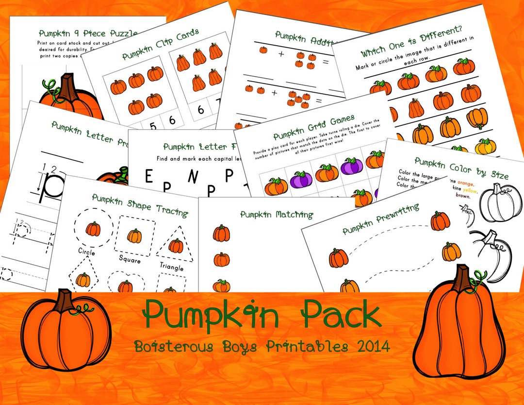 Pumpkin Preschool Printable Thematic Learning Pack - Etsy