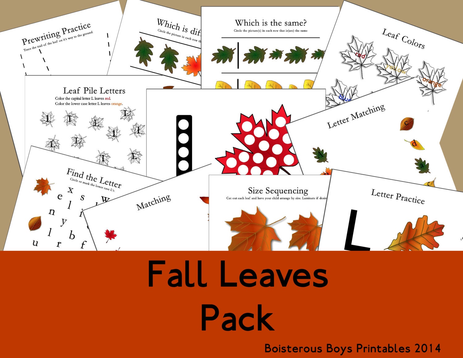 Fall Leaves Preschool Thematic Printable Learning Pack - Etsy