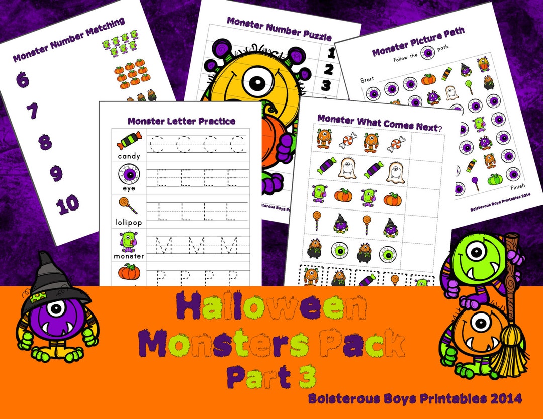 Halloween Monsters Prek Printable Thematic Learning Pack Part 3 - Etsy