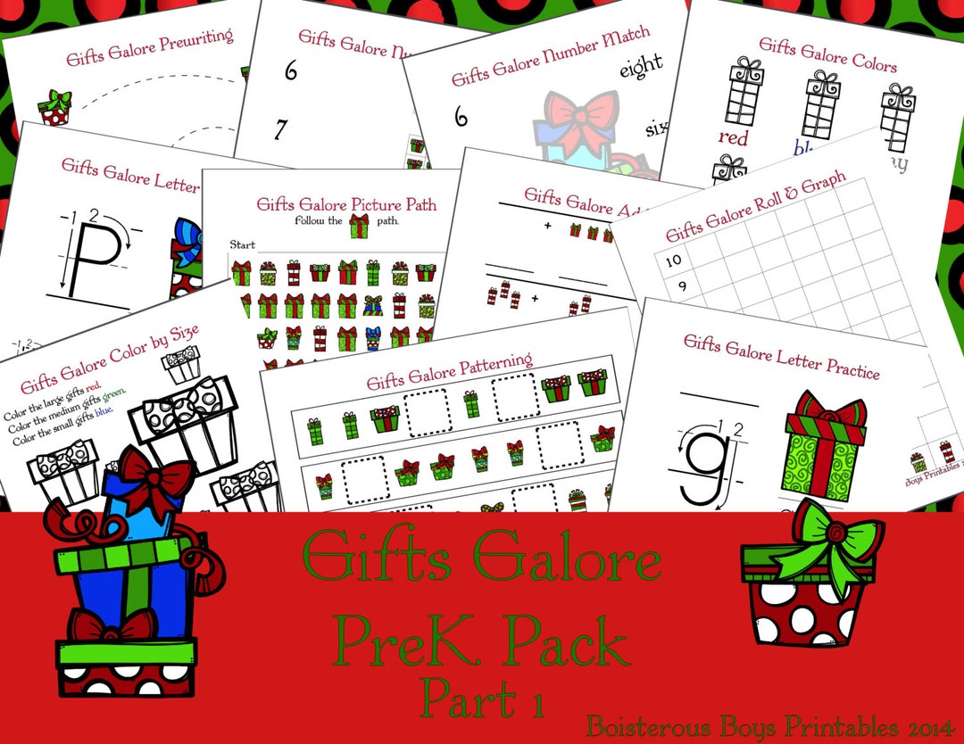 Christmas Gifts Galore Prek Printable Thematic Learning Pack - Part 1 ...