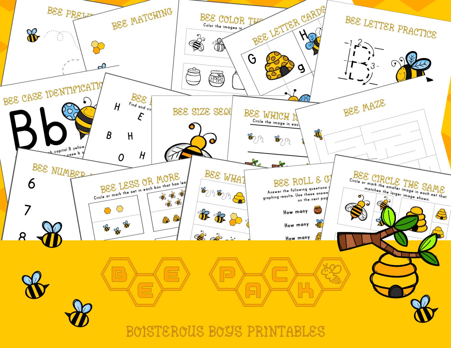 Bee Prek Printable Early Learning Pack - Etsy